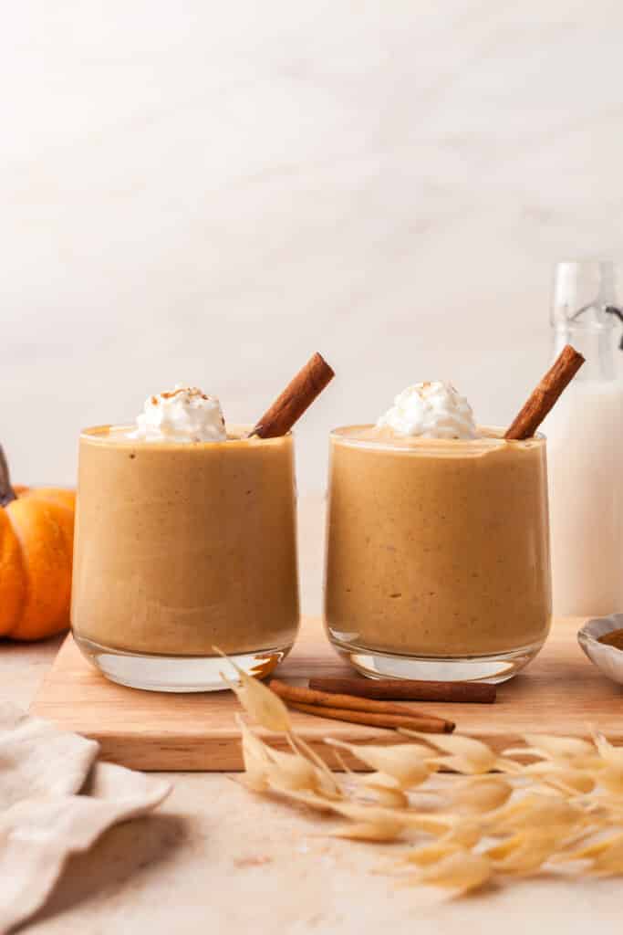 Healthy Pumpkin Smoothie Recipe (42g protein) - The PCOS Nutritionist Alyssa