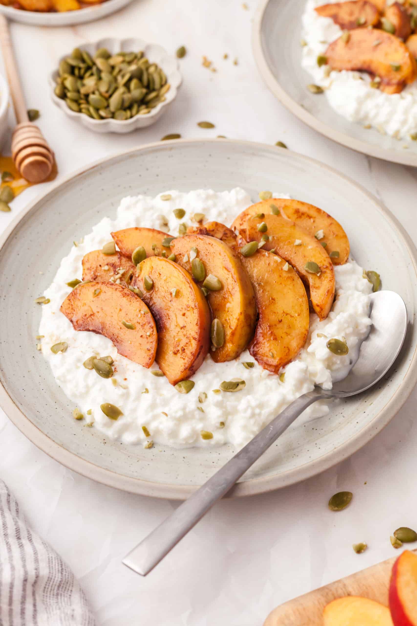 Caramelized Peaches + Cottage Cheese (High Protein) - The PCOS ...